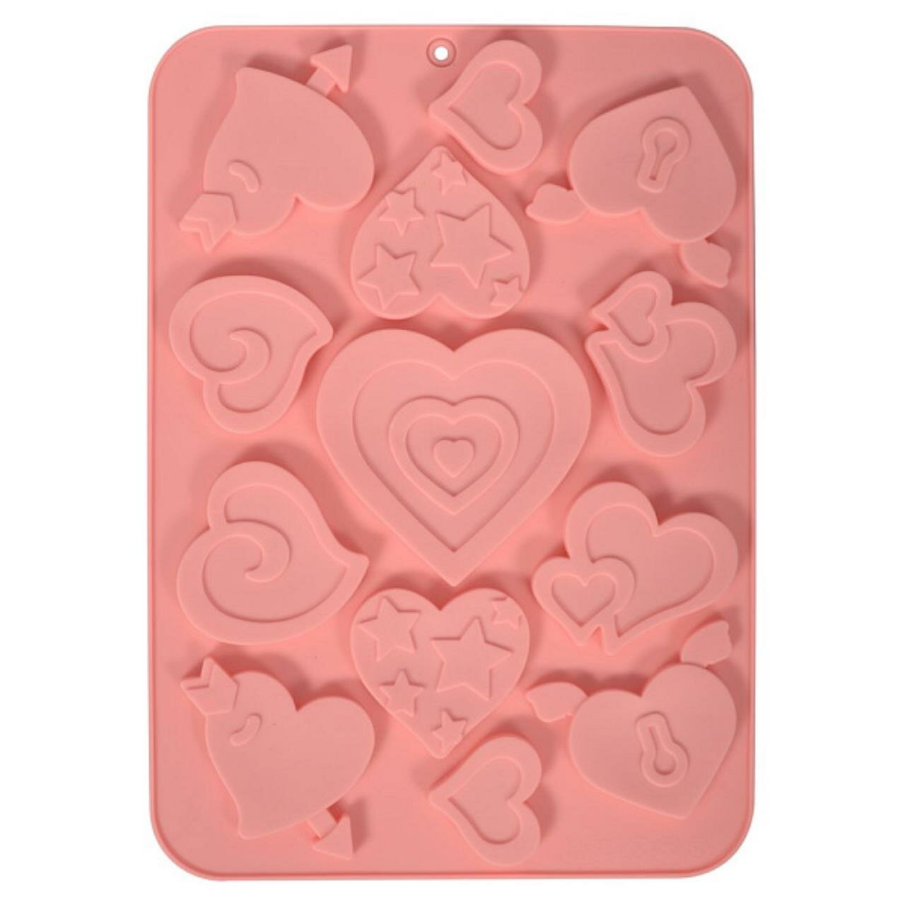 Форма для конфет Мультидом "Сердечки", силикон, 23 см x 16.5 см x 1 см