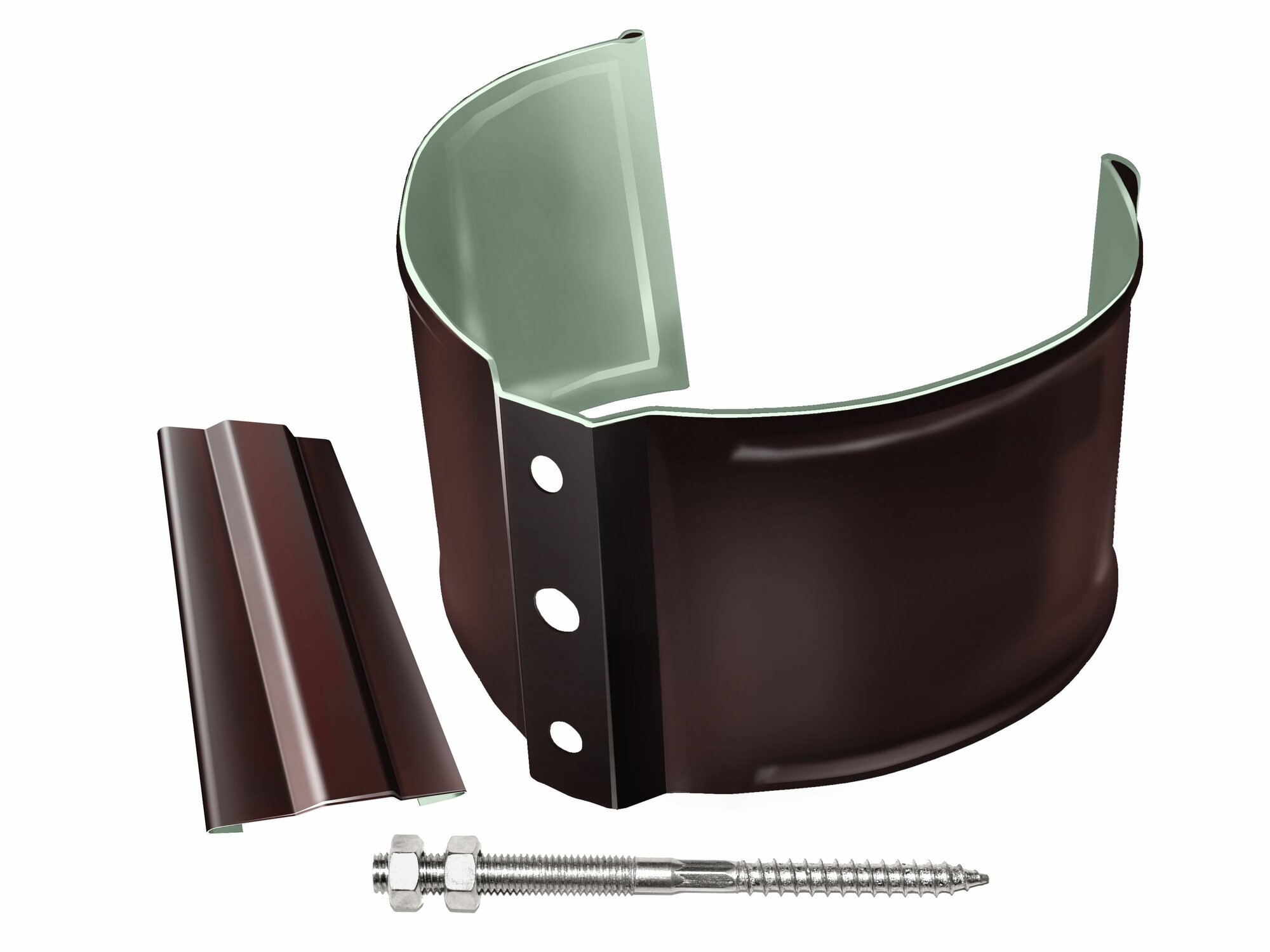 Кронштейн трубы водосточной GRAND LINE Optima на кирпич 90 мм RAL 8017 шоколад, 1 шт.