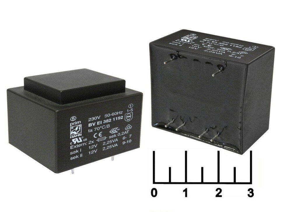 Трансформатор 2*12V 0.19A BVEI 382 1192