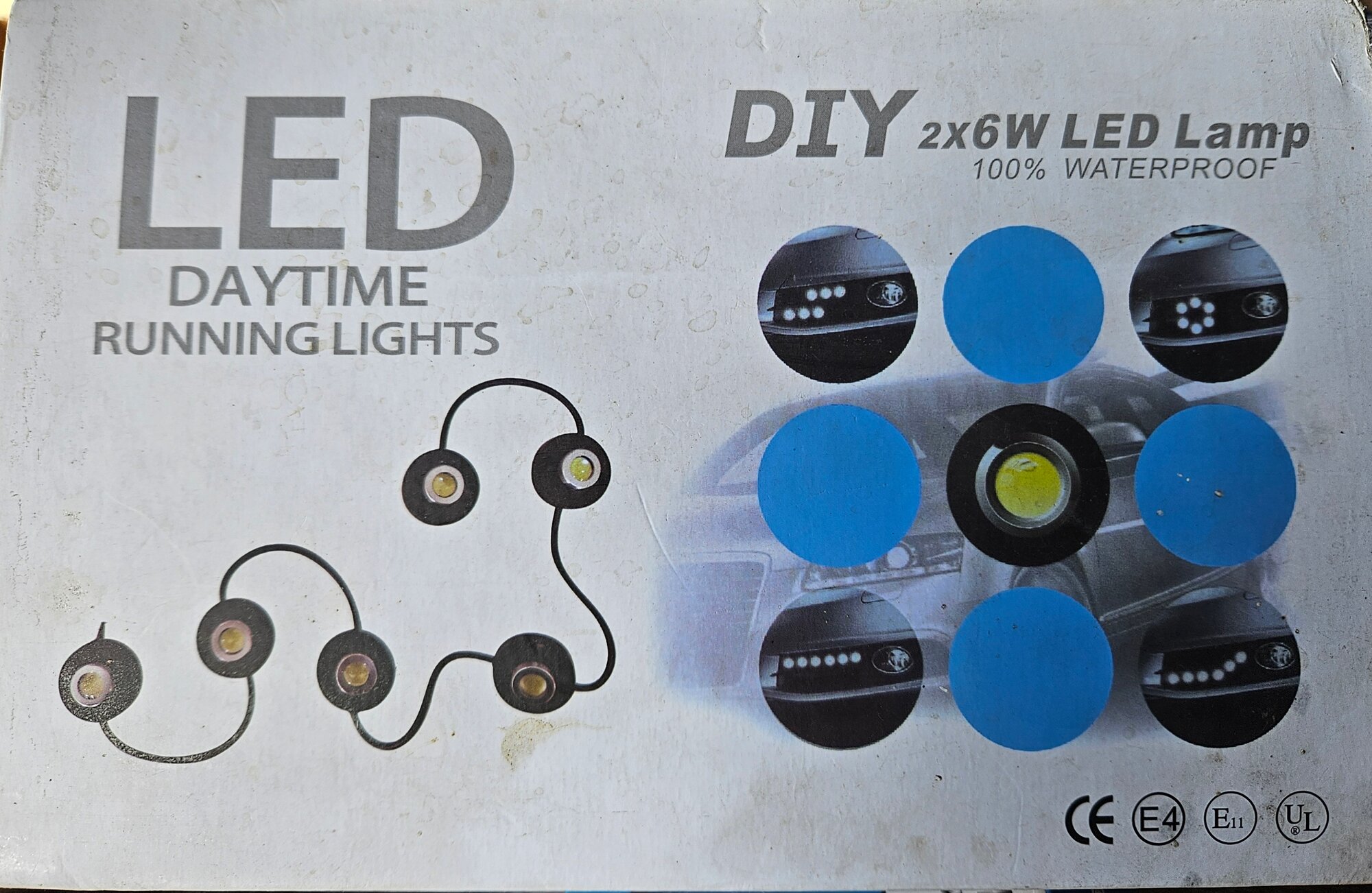 Точечные Автомобильные светодиодные дневные ходовые огни 2x6W LED- 6 x 2 (2шт.)