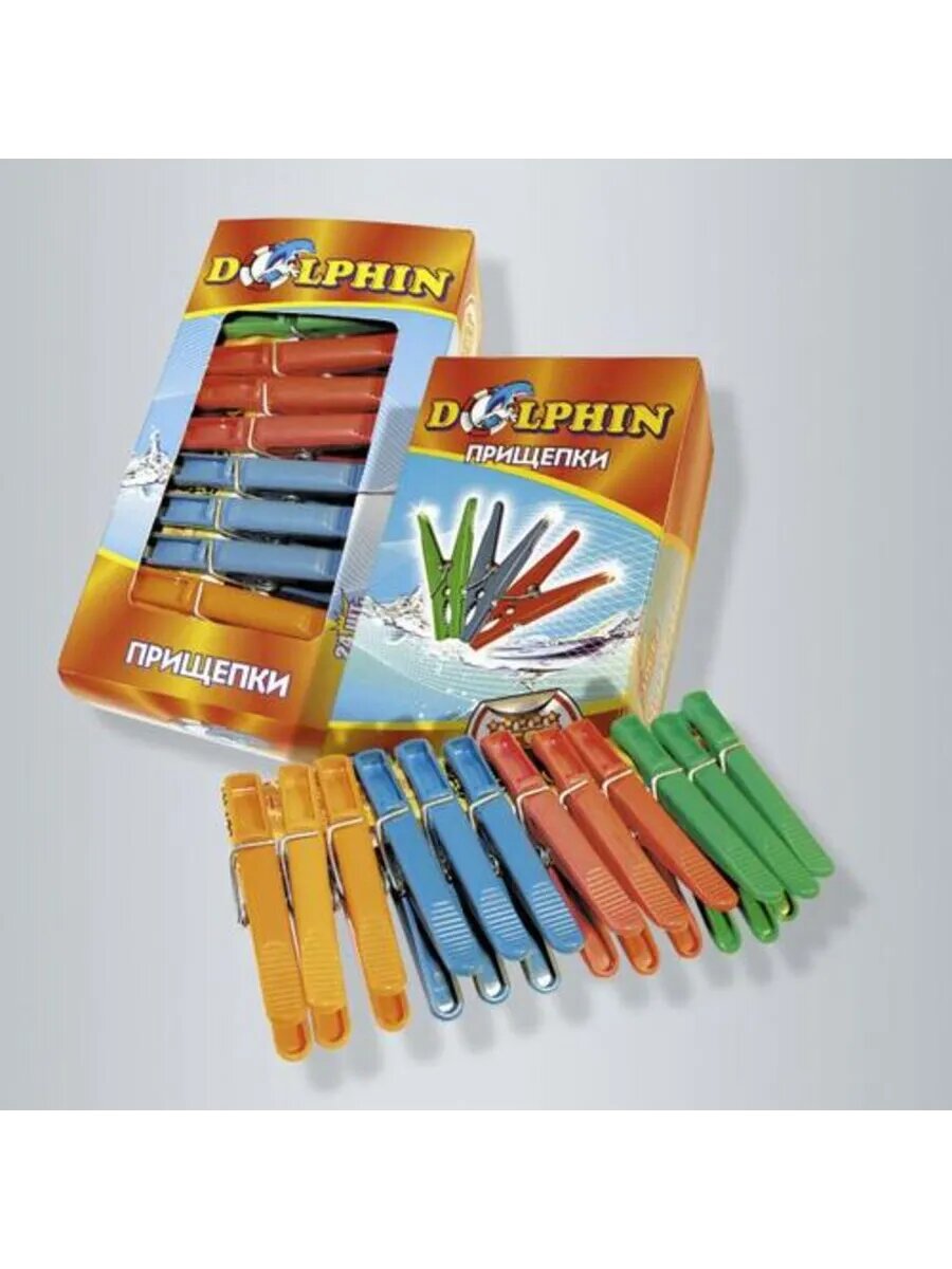 Прищепка пластиковая "Дельфин" (24шт)