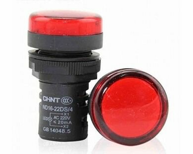 Индикатор неоновый ND16-22D/4 AC 220V (красный) CHINT