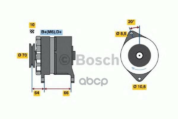 Генератор 14V 55A BOSCH, Bosch арт. 0986030990