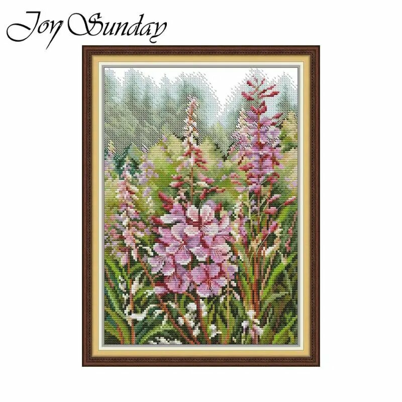 Набор для вышивки крестом Joy Sunday Дикие цветы 14CT White Canvas