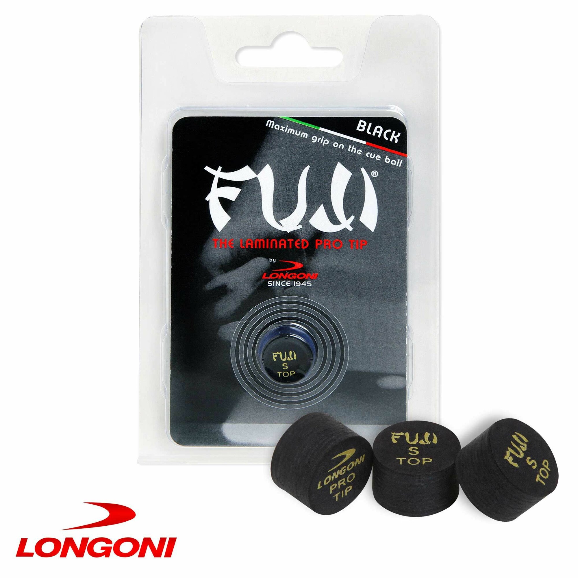 Наклейка для кия Longoni Fuji Black 14мм Soft 1шт.