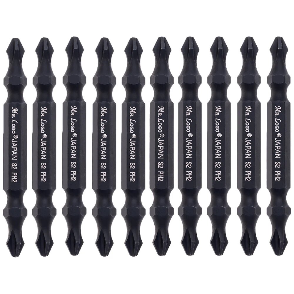 Бита для шуруповерта магнитная торсионная двусторонняя PH2xPH2, 65 мм, S2, (блистер), 10 шт Mr.Logo A065P2T-10