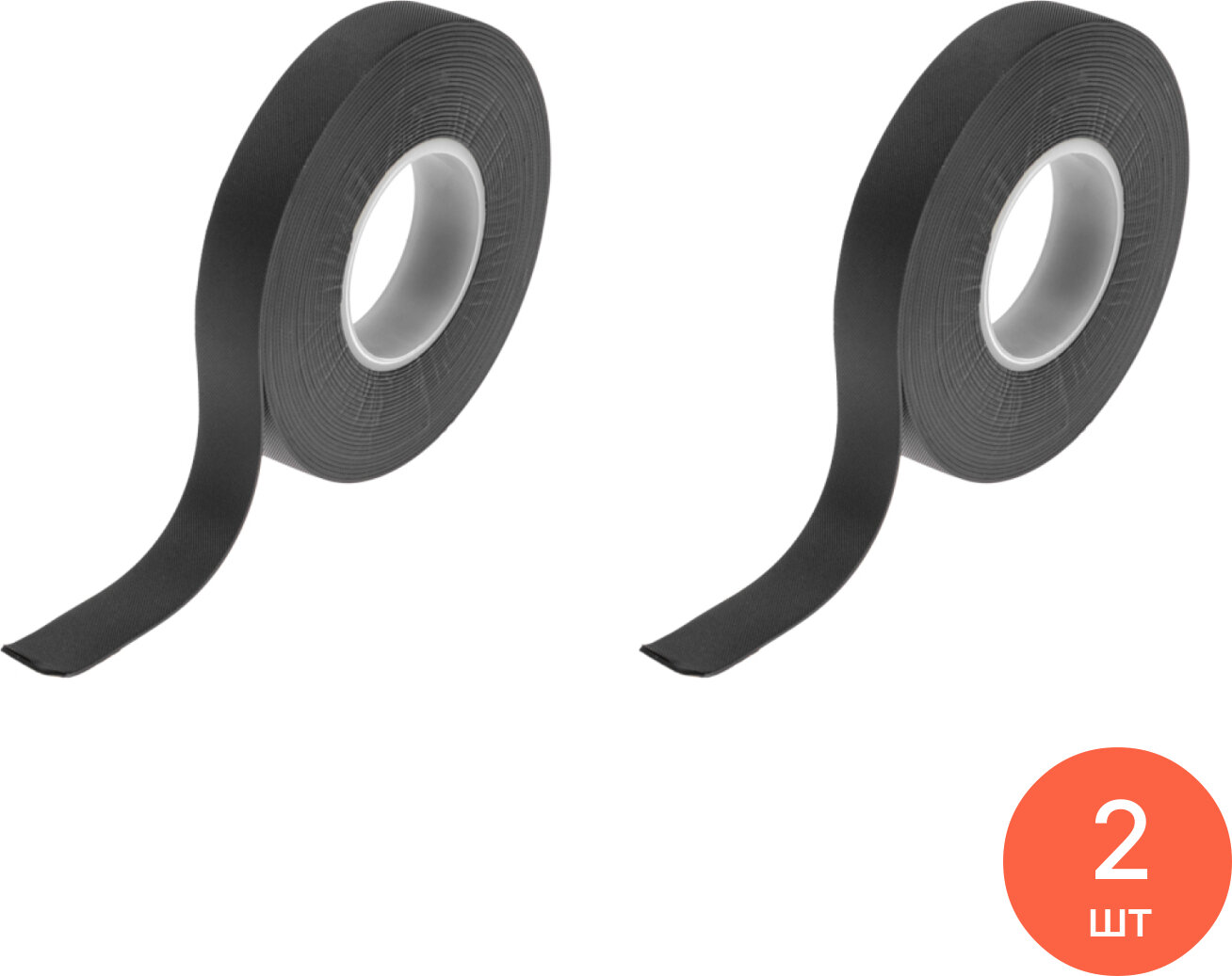 Изолента каучуковая Kranz / Кранз самослипающаяся высоковольтная 0.76x25мм, черная 5м, до 1кВ, KR-09-2511 / защитная лента (комплект из 2 шт)