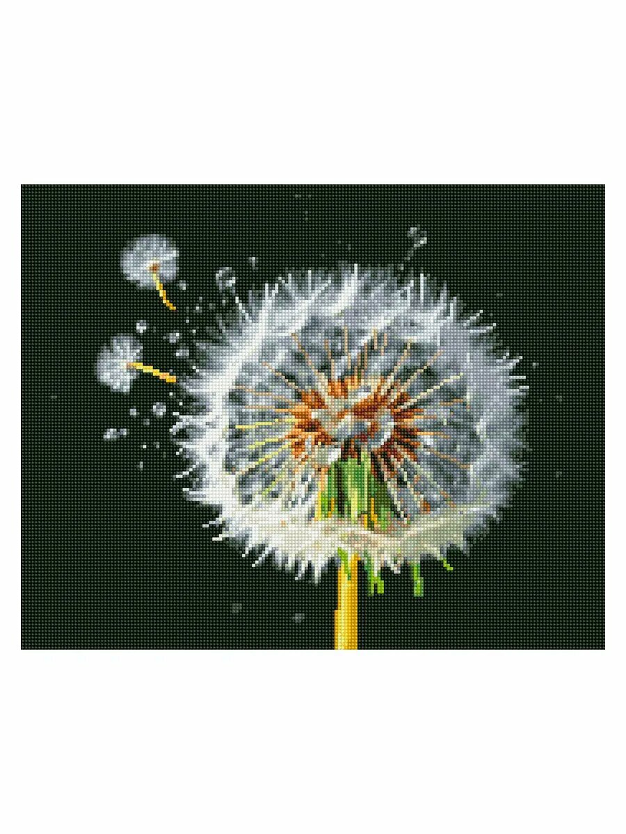 Алмазная мозаика 40x50 см, Мир в капле "Одуванчик" 2. Kubanstar