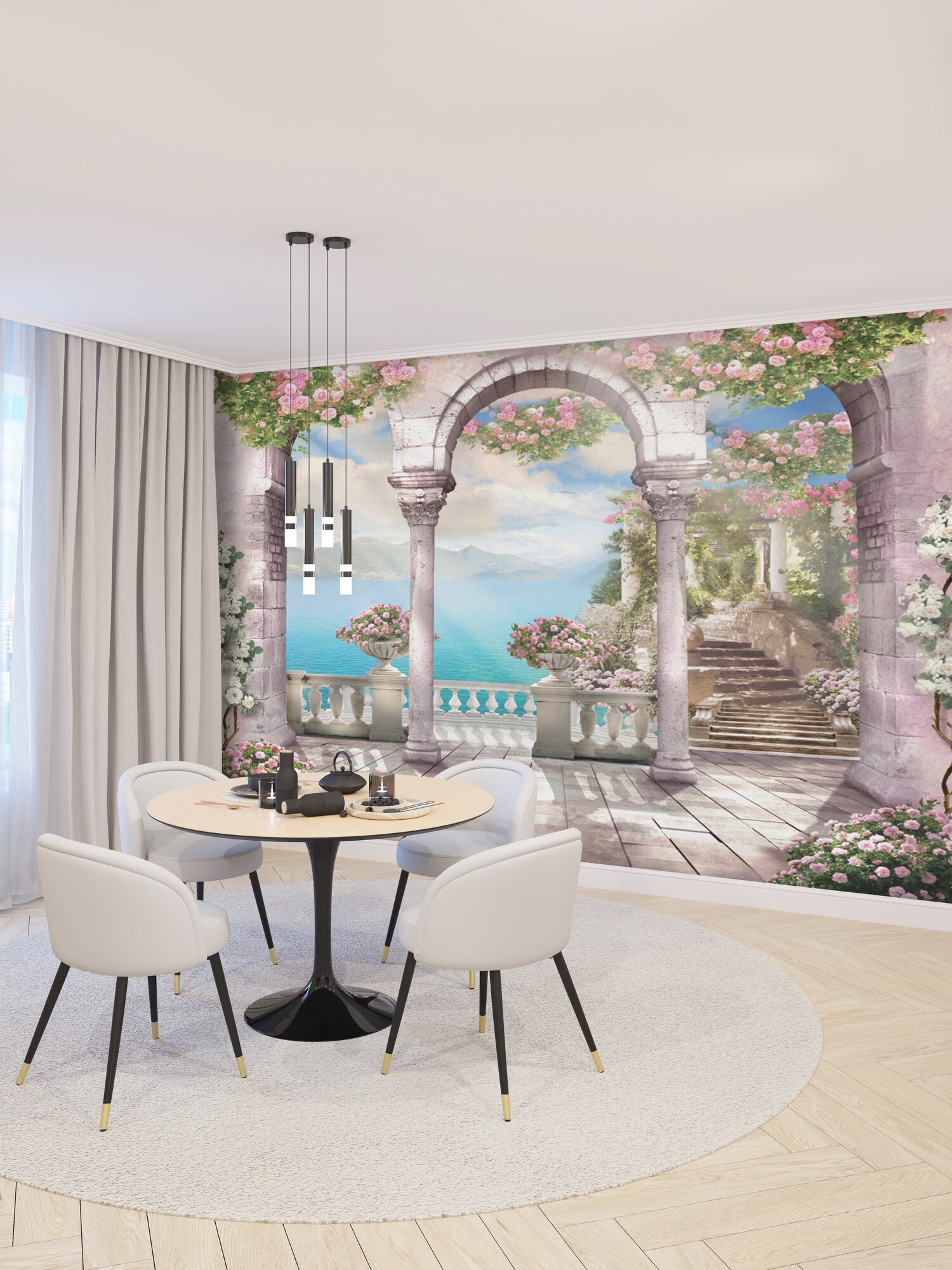 Фотообои фреска 400 х 270 см "Море"/ Обои на стену, в гостиную, спальню, для кухни