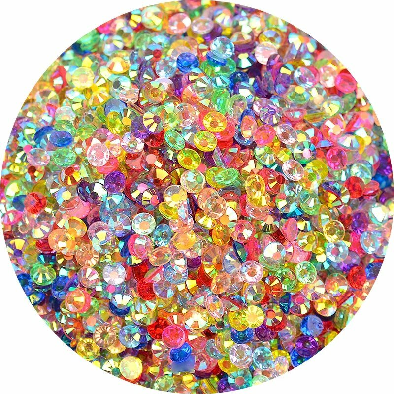 Розовые круглые стразы из полимера 2-6 мм 1000 шт. 5mm, Transparent 13