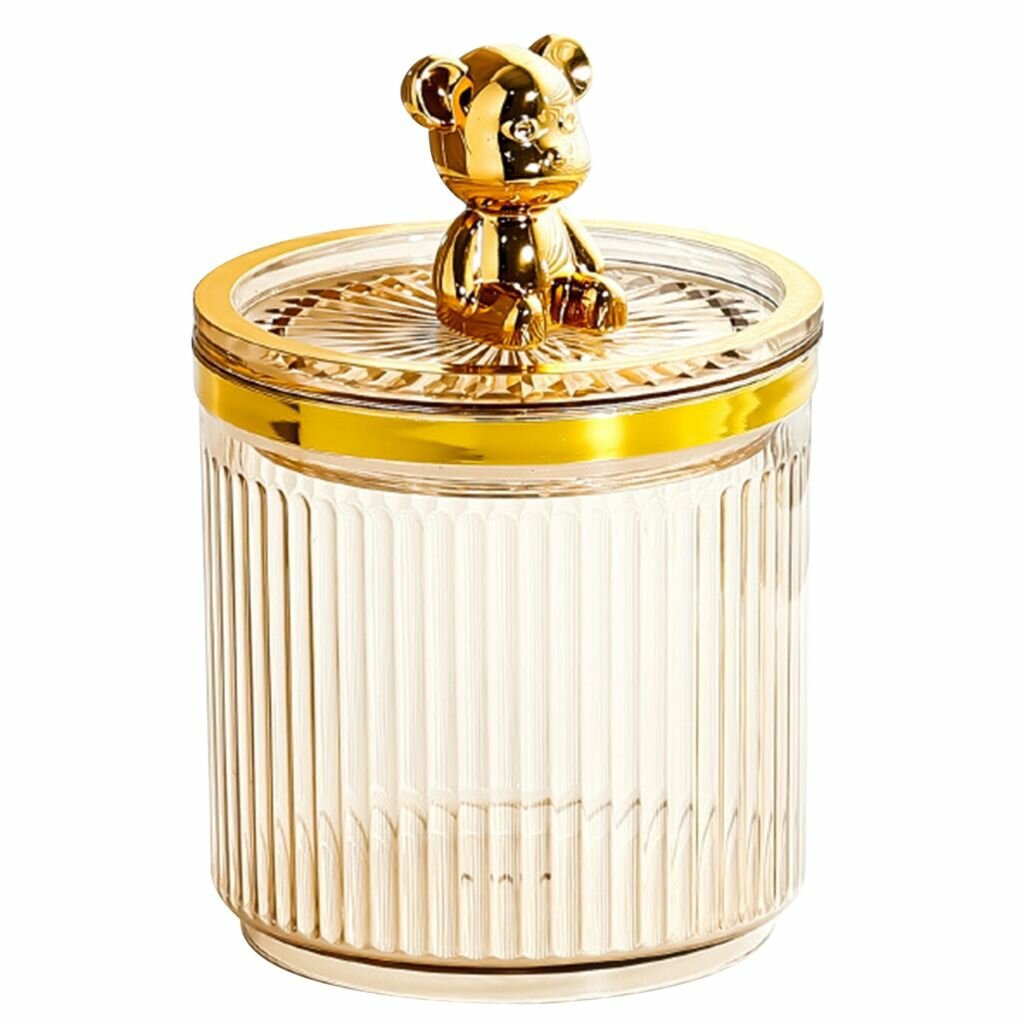 (1шт) Коробка для хранения бытовых ватных тампонов-янтарный