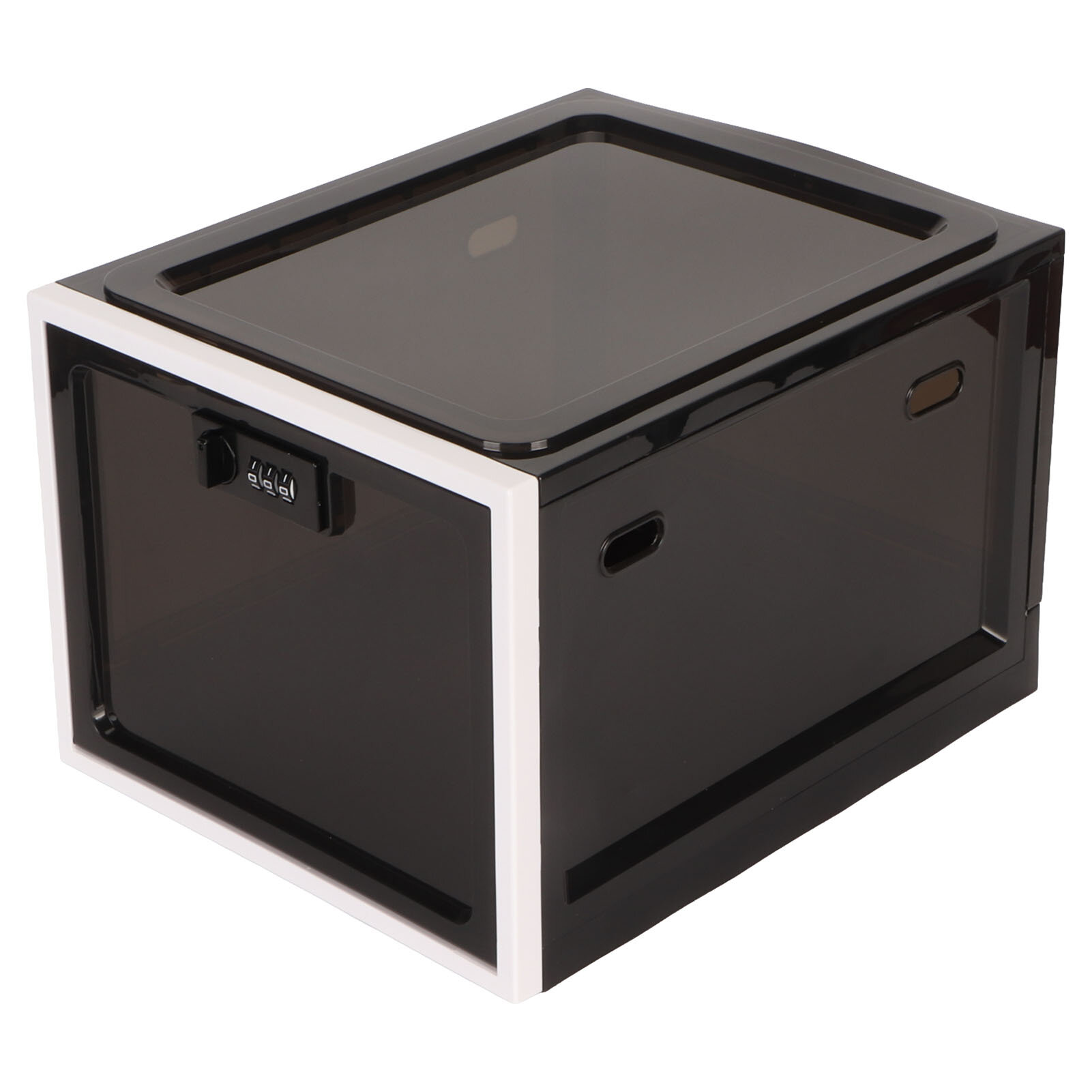 Коробка с замком, прозрачный контейнер для хранения продуктов, футляр для лекарств с 3-значным кодовым замком для дома, черный, белый