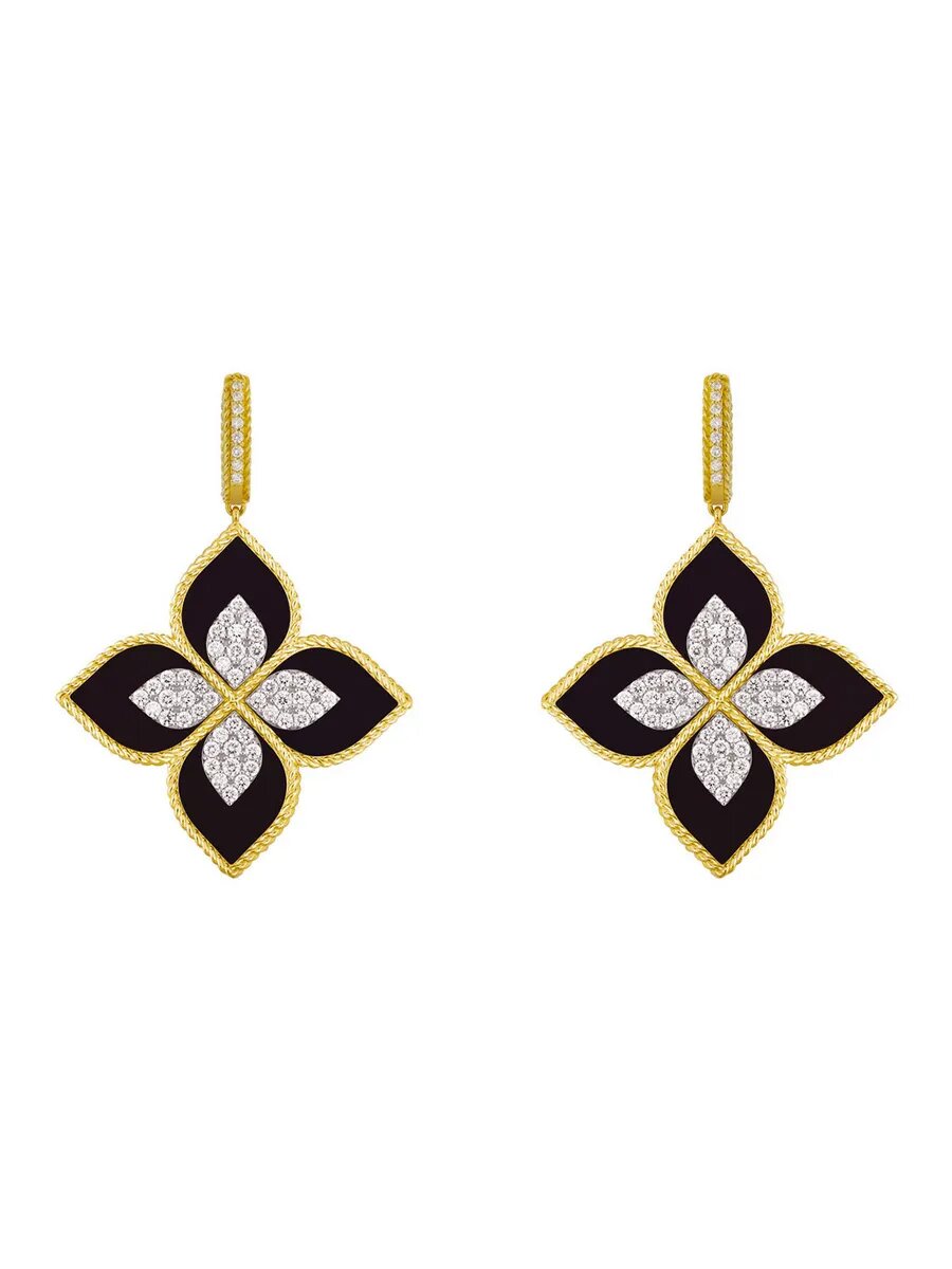 Серьги, циркон, кристалл, фианит, оникс синтетический