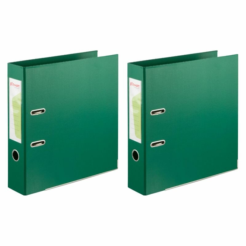 Комус Папка-регистратор, Стандарт, 75 мм, зеленая, 2 шт.