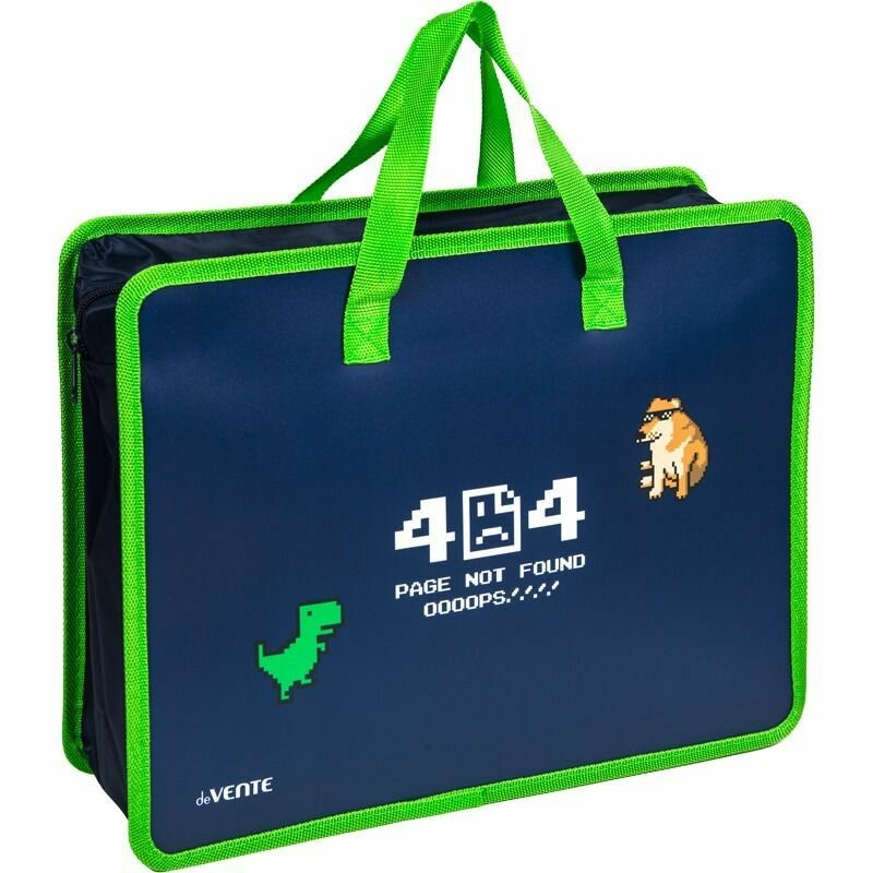 Папка deVENTE "Online", А4, 335х260х100 мм, с ручками, молния, пластик (8057536)