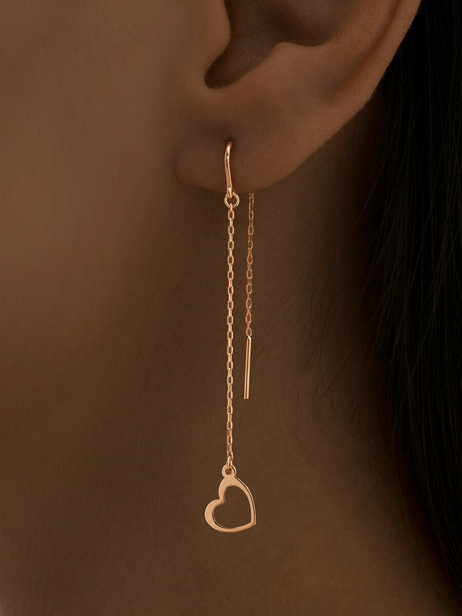 Серьги цепочки, серебро, 925 проба, золочение