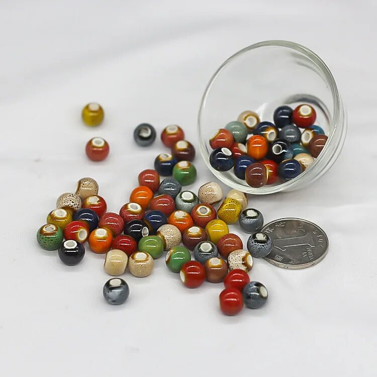 Керамические бусины 8 мм FC-6138 (50 шт.) mixed color