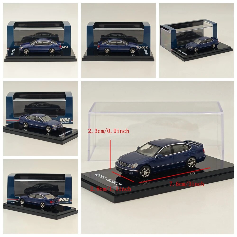 Модель автомобиля Hobby Japan GS430 металлическая 1/64 Темно-синий, Blue HJ642030LBL