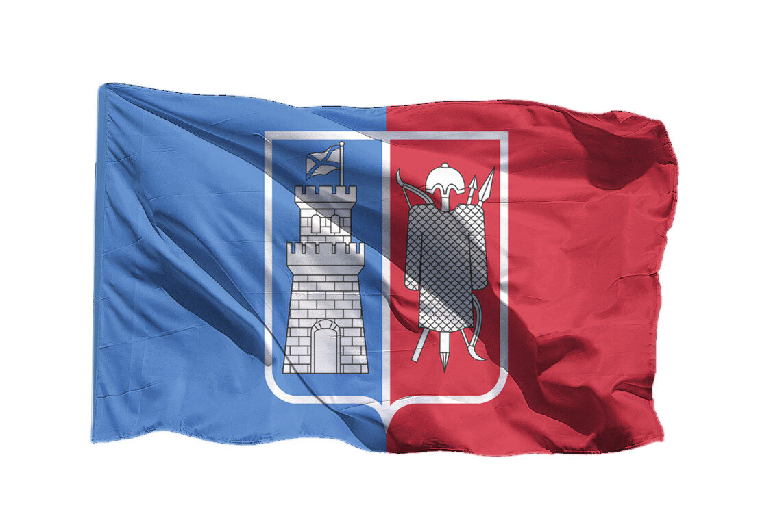 Флаг Ростова-на-Дону на флажной сетке, 70х105 см - для флагштока