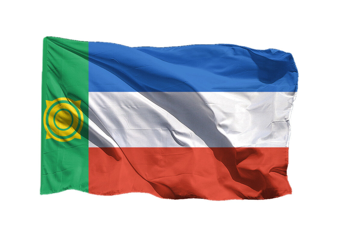 Флаг Республики Хакасия на флажной сетке, 70х105 см - для флагштока