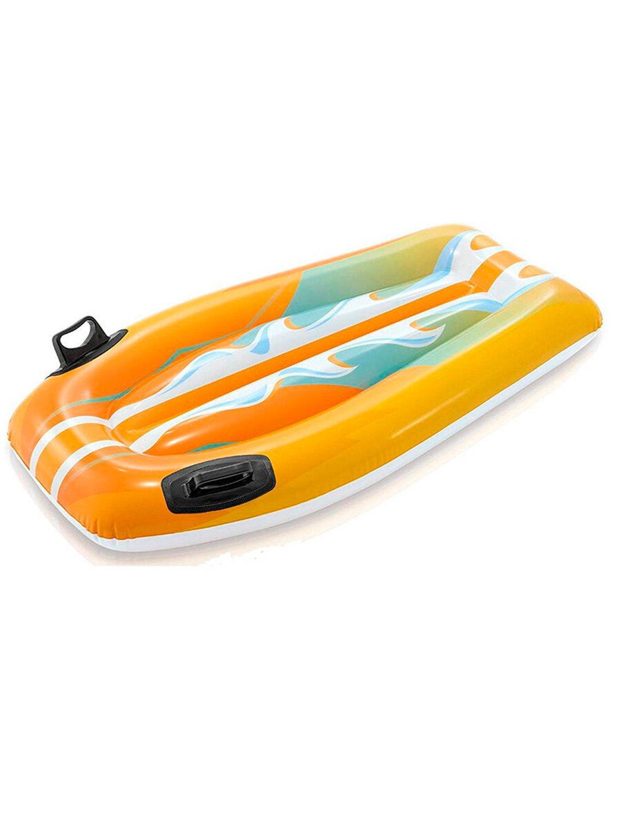 Intex Матрас надувной с ручками 112х62 см 58165 желтый с 3 лет