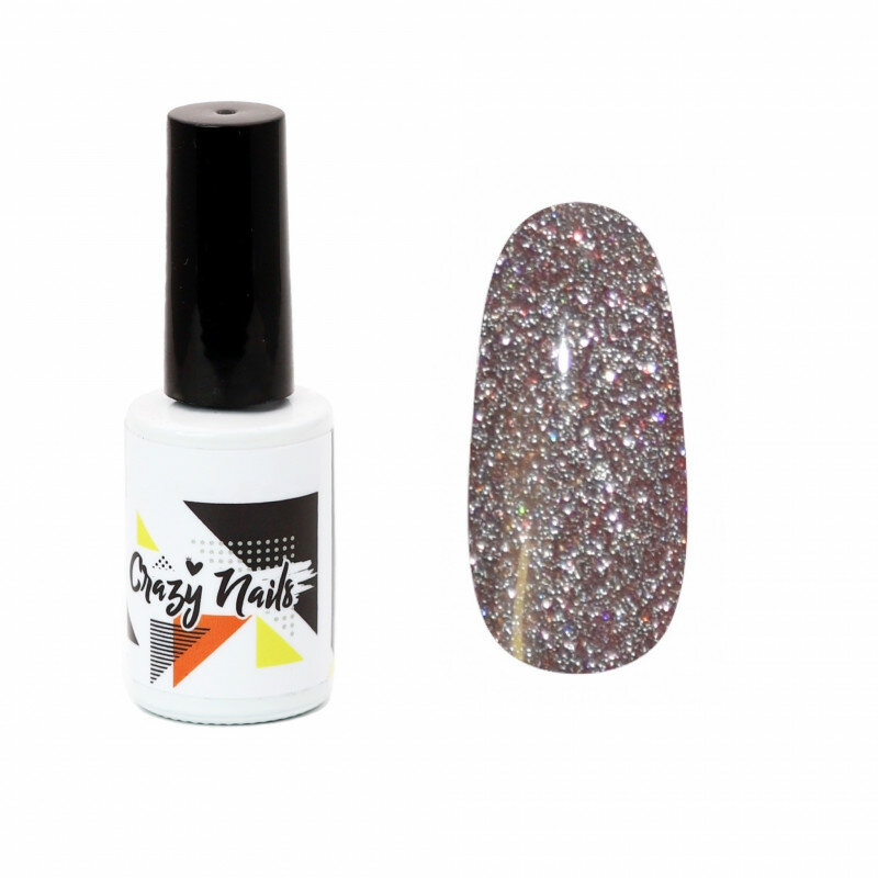 Гель-лак светоотражающий Crazy Nails, Коллекция "Пандамия", цвет "Дистанционные отношения",10мл.