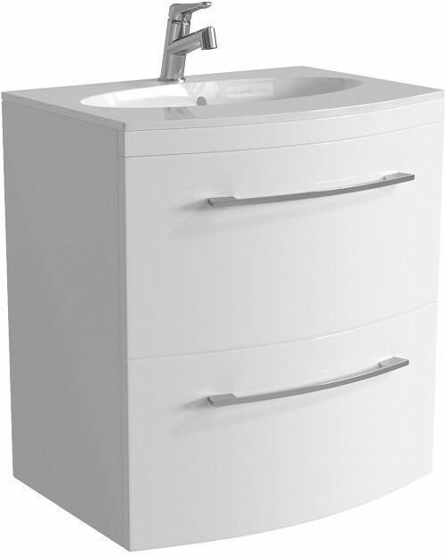 Тумба для ванной De Aqua Лонг 60 см, под раковину, белая, с ящиками, влагостойкая