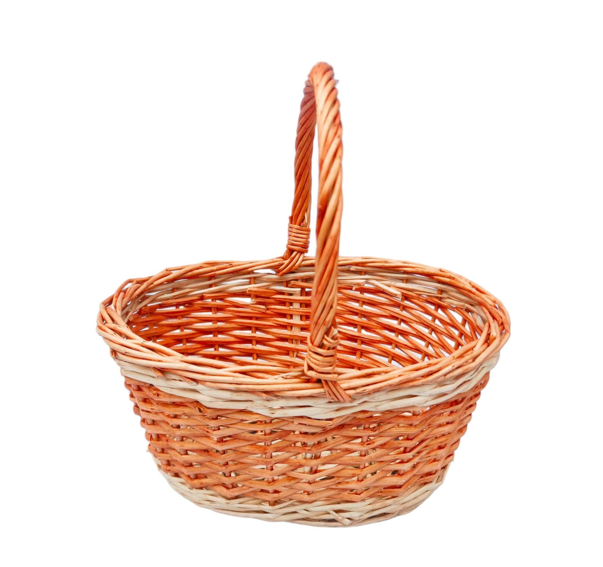 Корзина плетеная для пикника MAXITERRA с ручкой, 7,5 литров, 32х21х33 см, ива