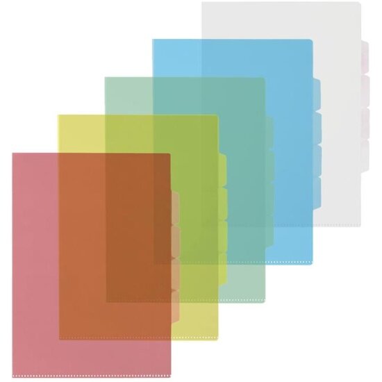 Папка уголок Attache 3 отделения, 150 мкм, ассорти10шт/уп