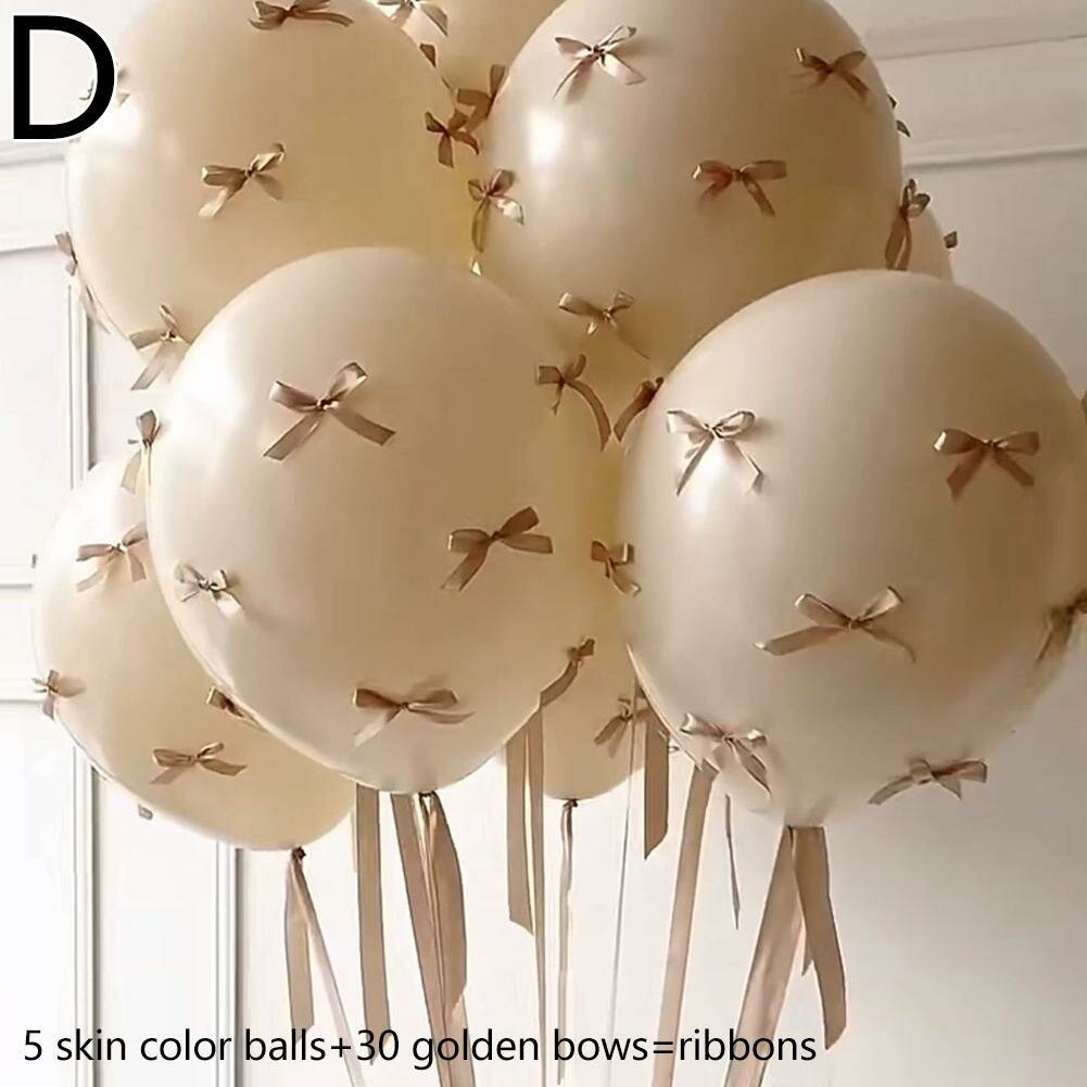 Шары воздушные набор для праздника 5 штук 12-дюймовых воздушных шаров + 30 бантов