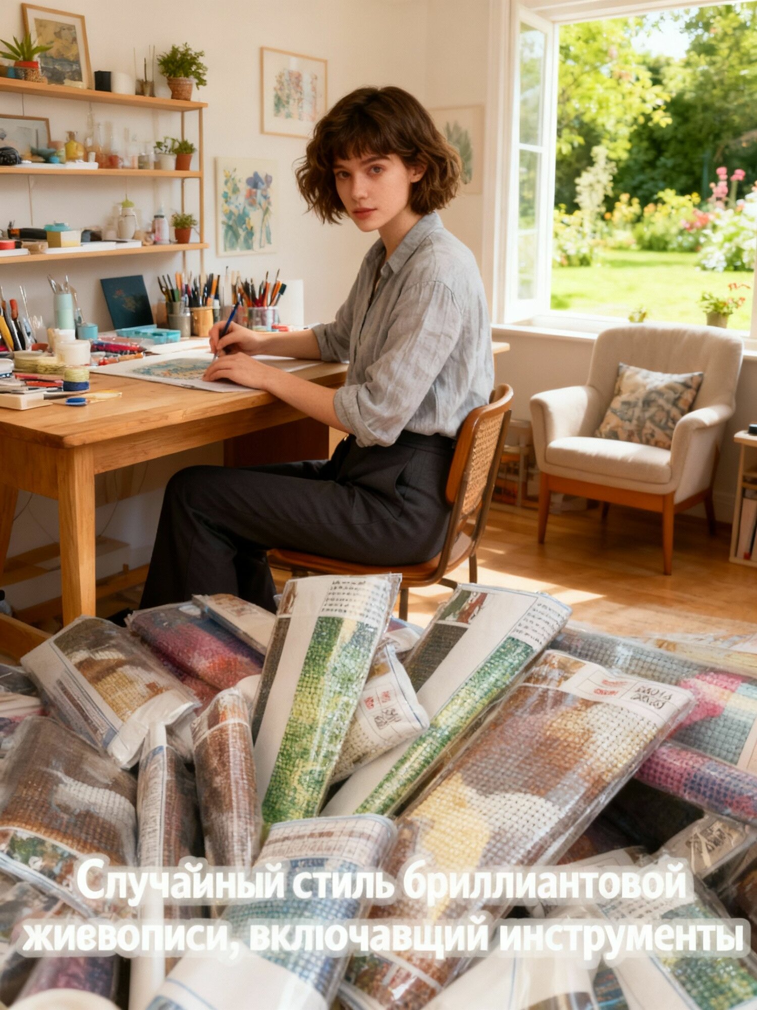 Набор для алмазной вышивки Случайный рисунок 3089 см, полный комплект страз и инструментов, распродажа остатков, низкая цена