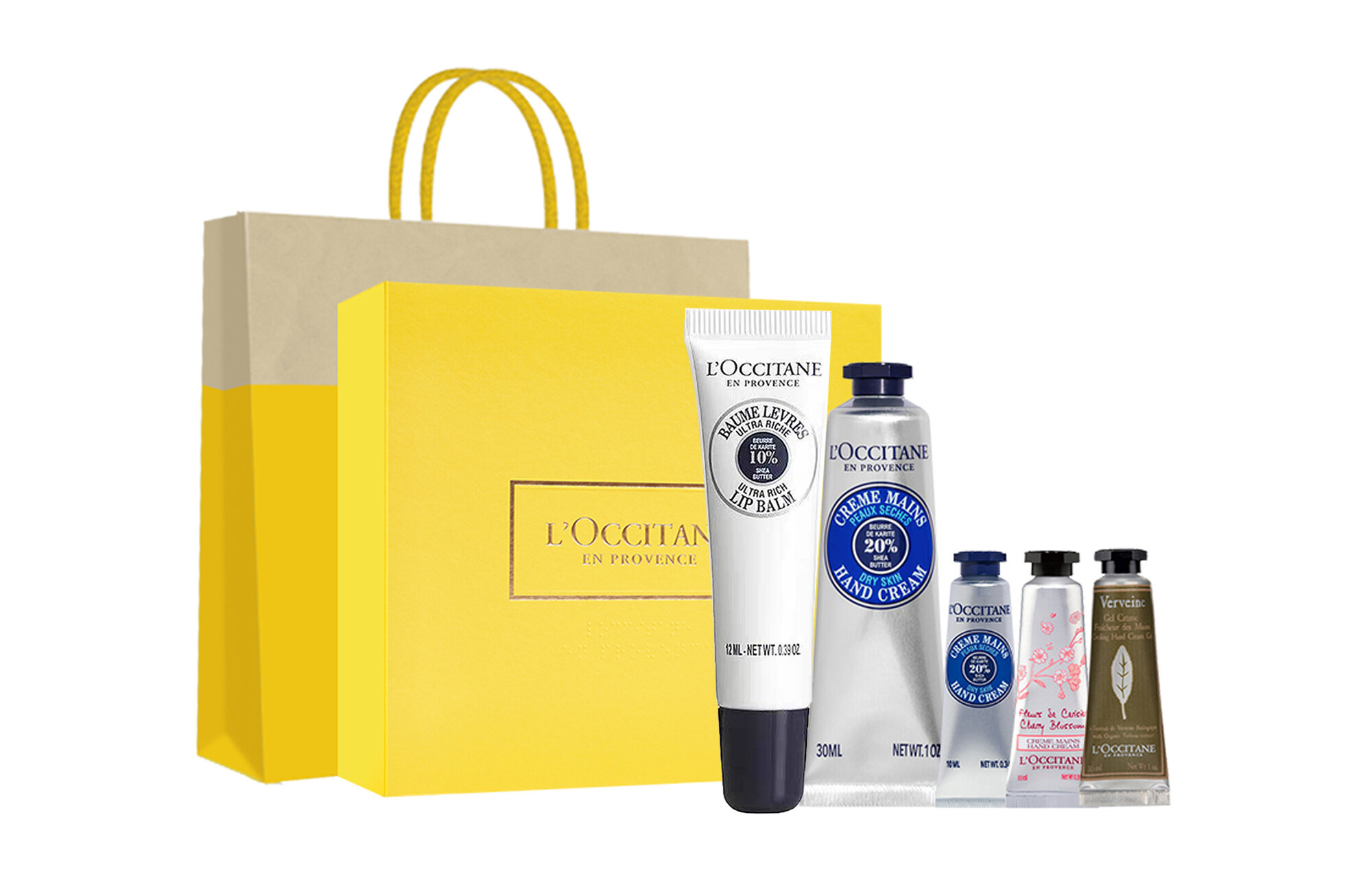 Набор по Уходу за Телом унисекс LOCCITANE Вишневый Цвет, Сливочное Масло Роза Сердце, Крем для Руки, Бальзам для Губ