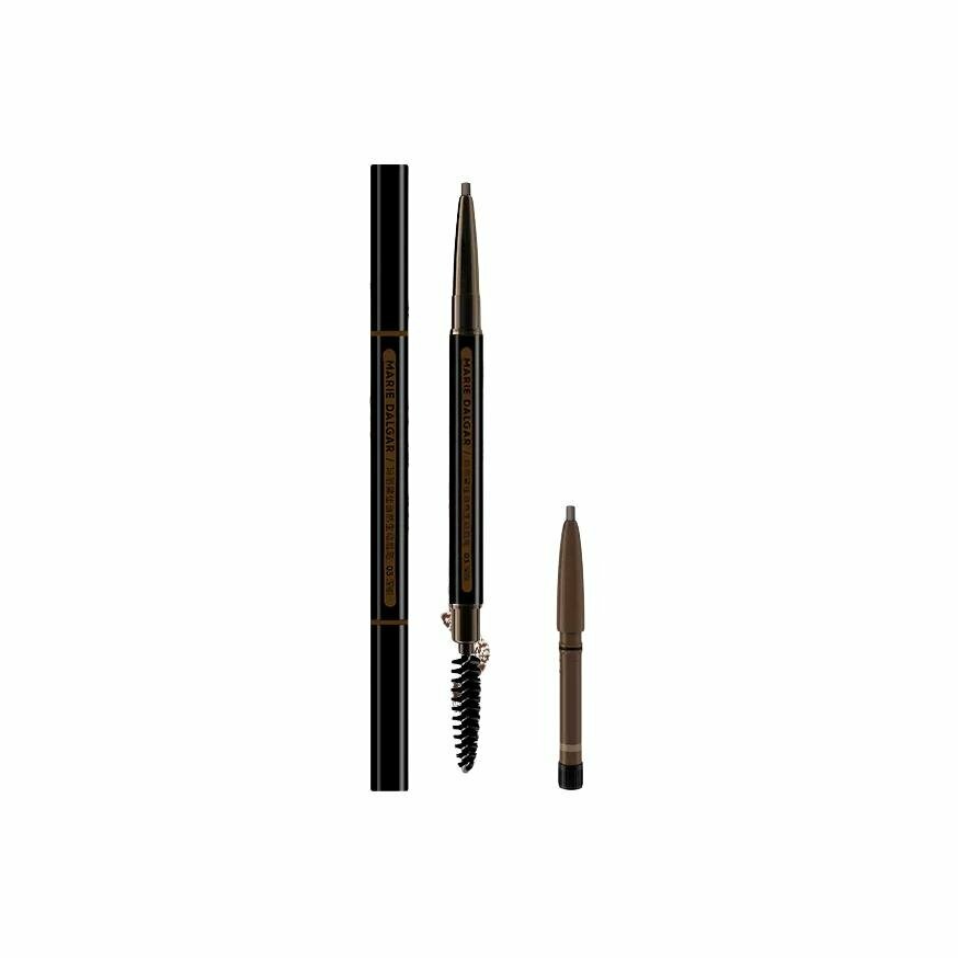 Карандаш для бровей женский MARIE DALGAR Natural Vivid мягкий блендируемый сменный набор, оттенок 03 Deep coffee, 400mg