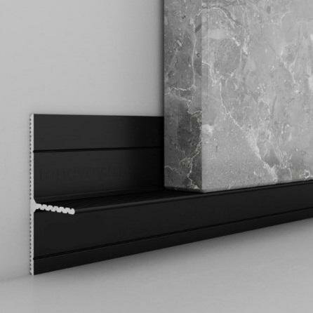 Теневой плинтус черный муар BFM ProFILE 100-20 зазор 20 или 15 мм 16*36,5*3000 мм