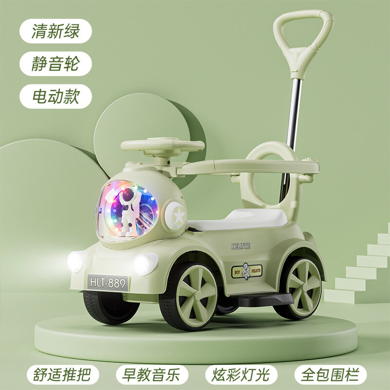 Детский электромобиль для детей 1-6 лет, четырехколесный электросамокат в стиле космонавта, детская игрушка-каталка с поворотным механизмом, тележка.