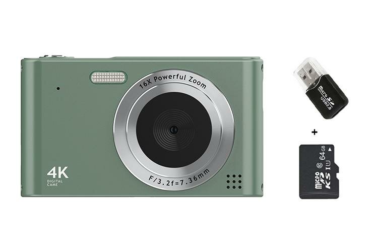 Цифровые камеры унисекс HEY CAT'S DIARY 5929812, Green camera + 64G memory card + USB card reader