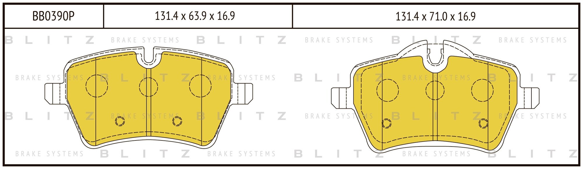 Колодки тормозные дисковые передние перед Blitz BB0390P