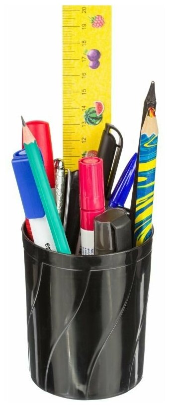 Подставка-стакан для ручек и карандашей Attache Line, цвет черный