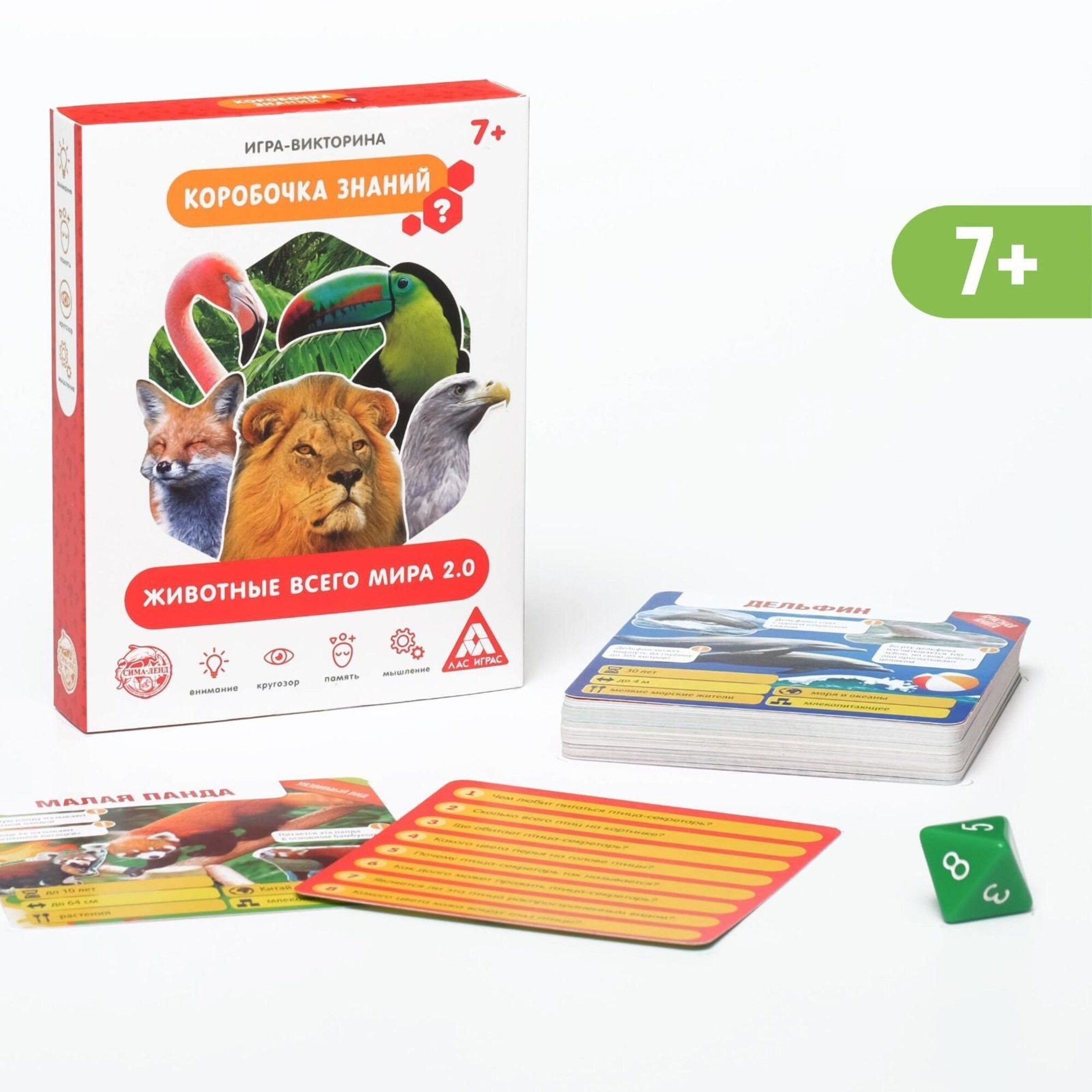 Игра-викторина "Коробочка знаний. Животные всего мира", для детей и малышей от 7 лет