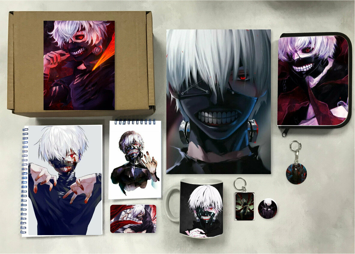 Подарочный бокс GOODbrelok принт "Токийский Гуль, Tokyo Ghoul" - 0009