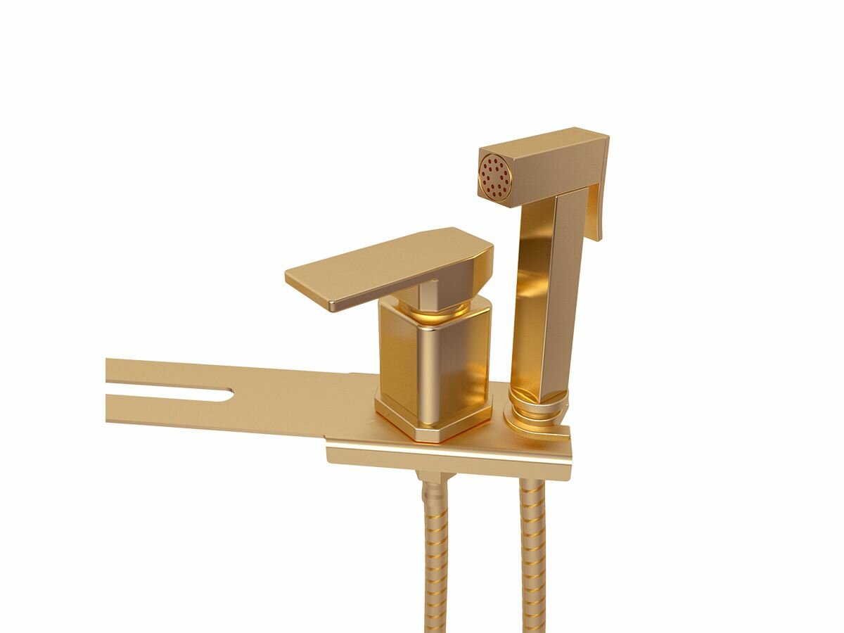 Биде-приставка для унитаза бронзовая квадратной формы