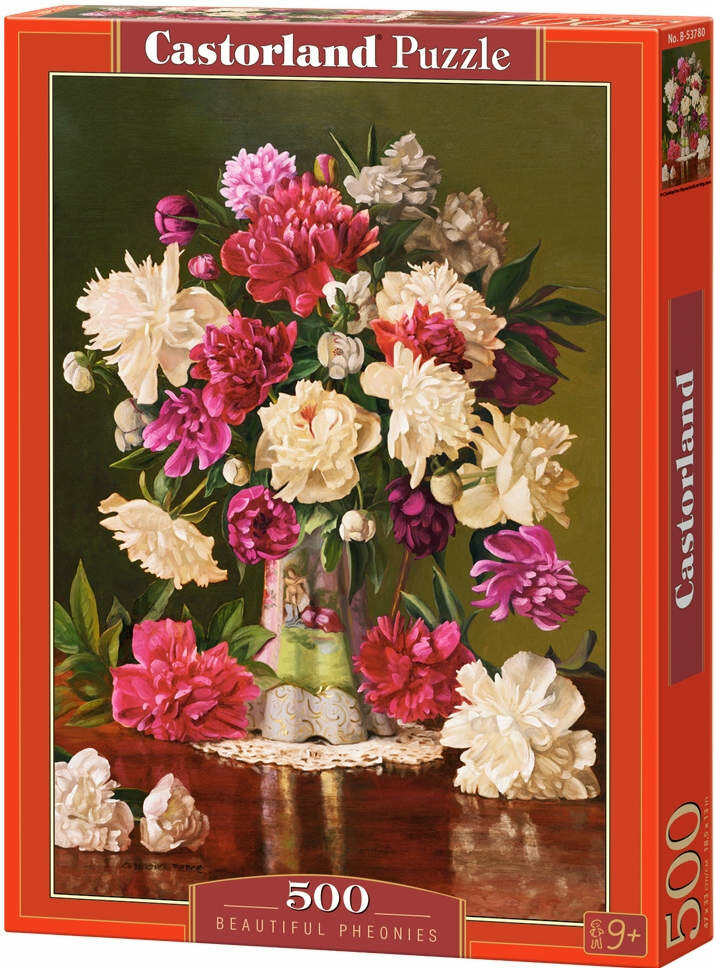 Пазлы Красивые пионы, 500 деталей Castor Land, 1 штука