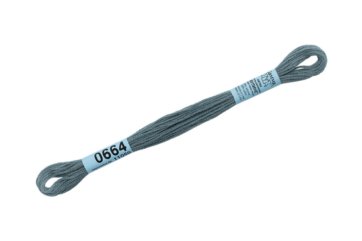 Мулине GAMMA нитки для вышивания 8м. 0664 серый, 1 штука.