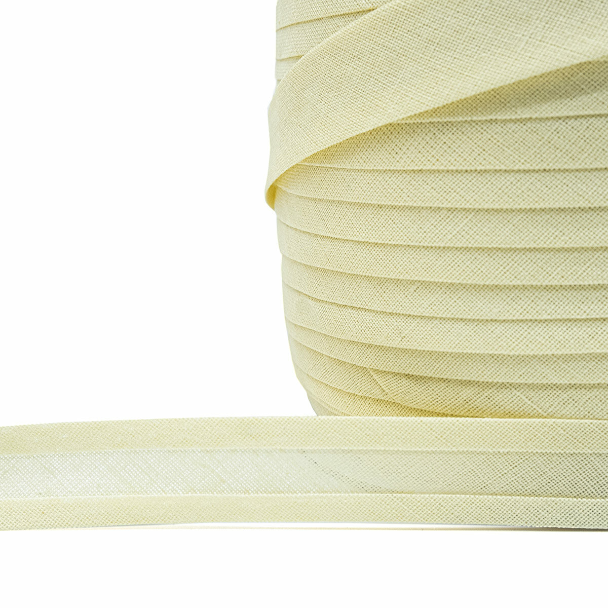 Косая бейка для шитья хлопок 100% Айрис, 15 мм*132 м (007 светло-бежевый)