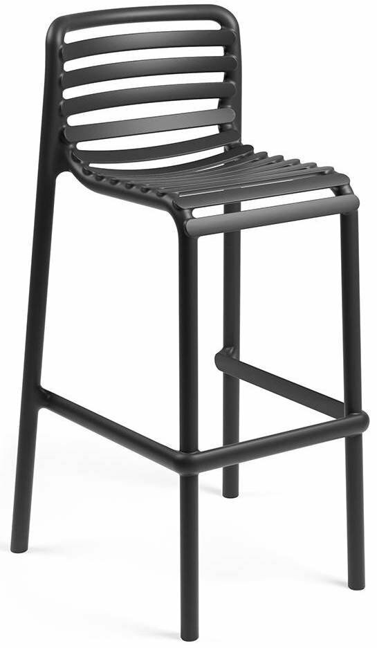 Стул пластиковый барный Doga Stool Nardi черный, пластик, твердое сиденье, без подлокотников