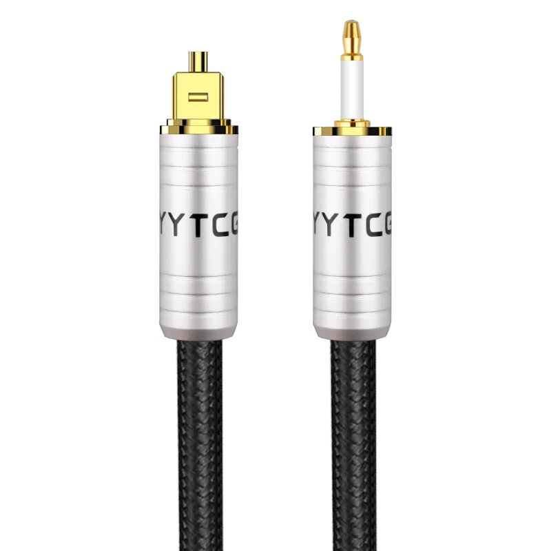 Цифровой оптический аудиокабель Toslink YYTCG C1 черный 1,5-5 м Square to Round, 0.5m
