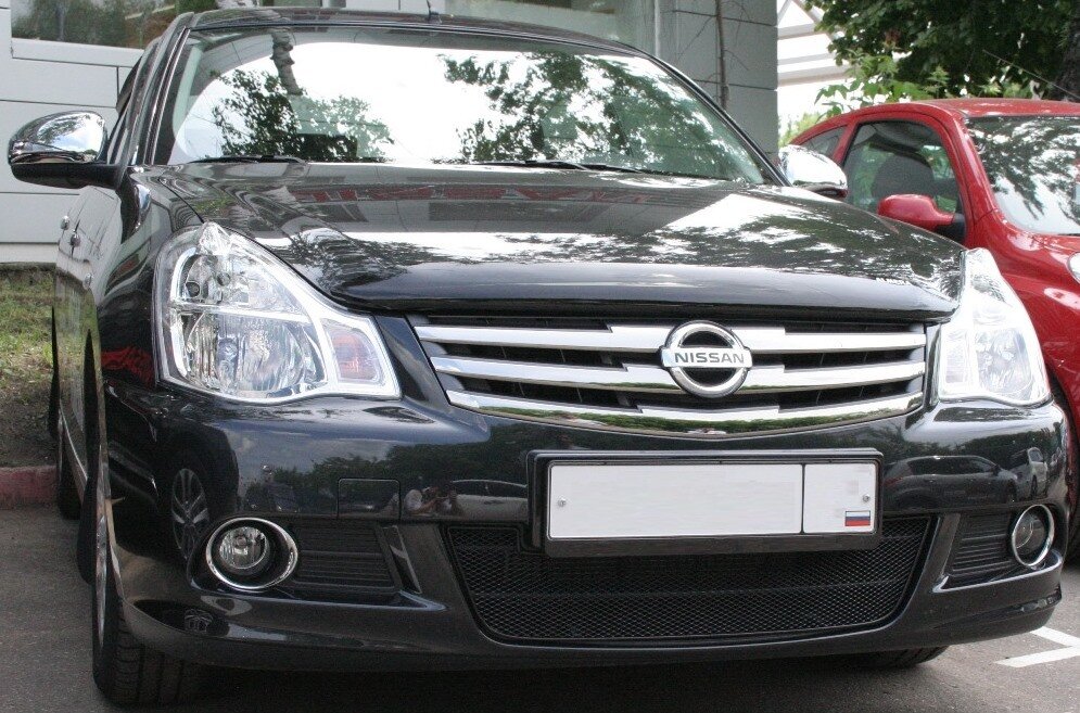 Сетка на бампер внешняя для NISSAN Almera 2013-, черная, 15 мм (01-390613-15B)