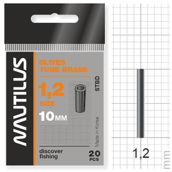 Трубка обжимная Nautilus "Slives tube brass", 1.2 мм