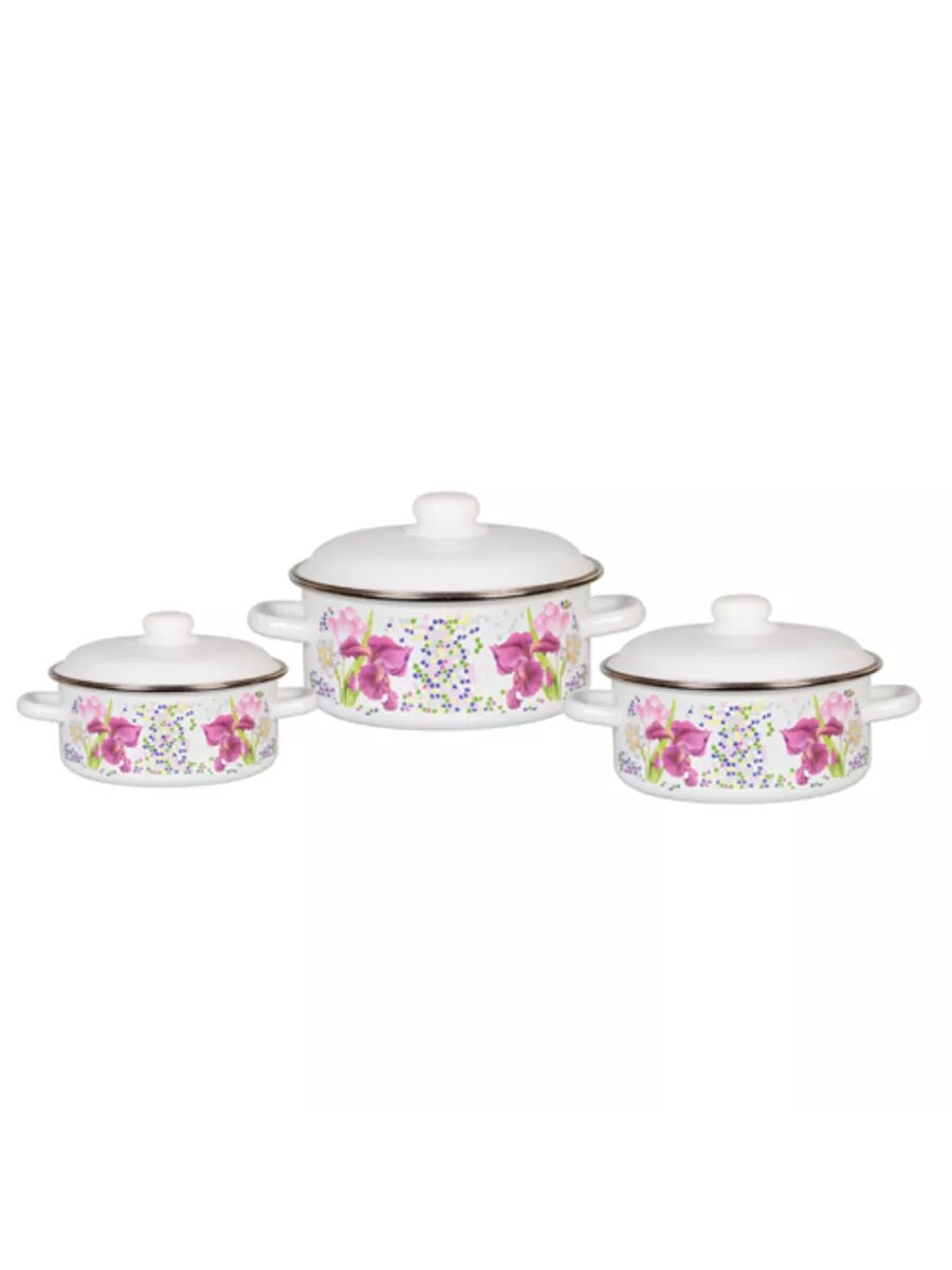 Набор кастрюль "Мозаика", белосн.