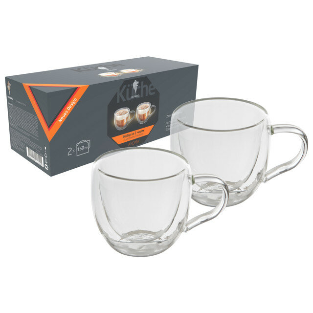 LEONORD Aroma набор чашек 2 шт. 150 мл двойная стенка термостекло для ароматных напитков